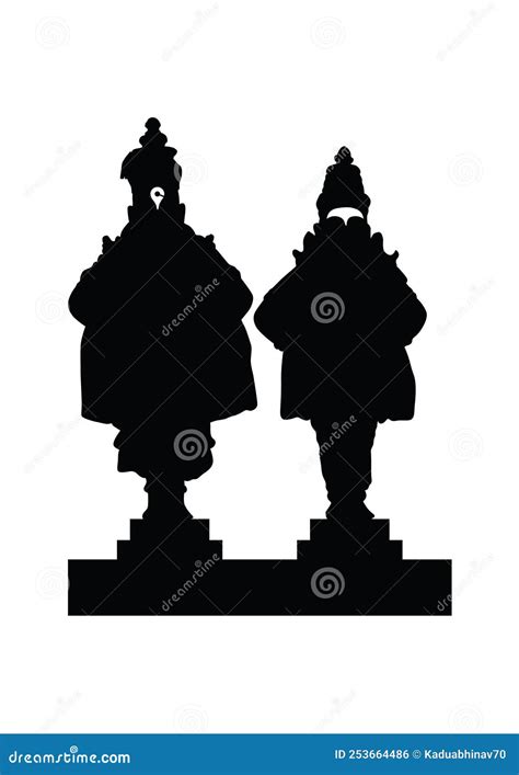 Silhouette Of Vitthal And Rukmini Vector Illustration Cartoondealer