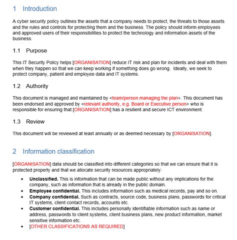 Policy For It Security Grcready