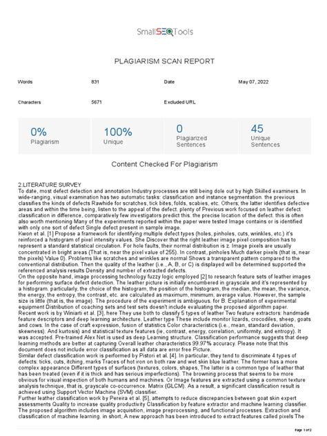 Plagarism Scan Report 2 Pdf Statistical Classification Image