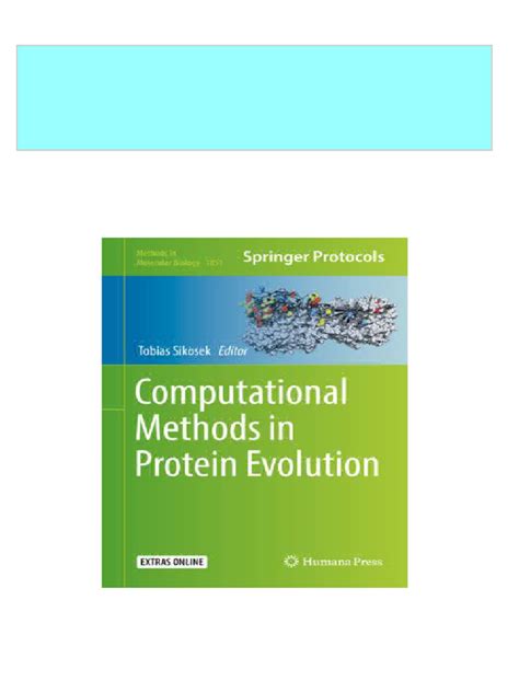 buy ebook computational methods in protein evolution tobias sikosek