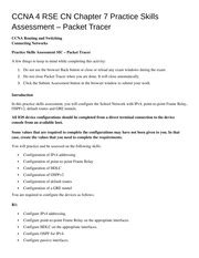 CCNA RSE CN Chapter Practice Skills Assessment Packet Tracer CCNA RSE CN Chapter