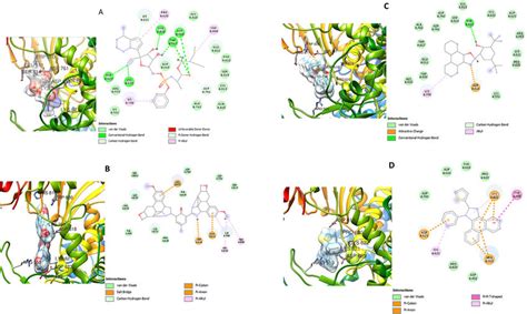 3d Left And 2d Right Views Of The Molecular Interactions Of