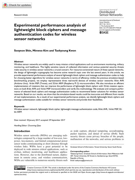 Pdf Experimental Performance Analysis Of Lightweight Block Ciphers