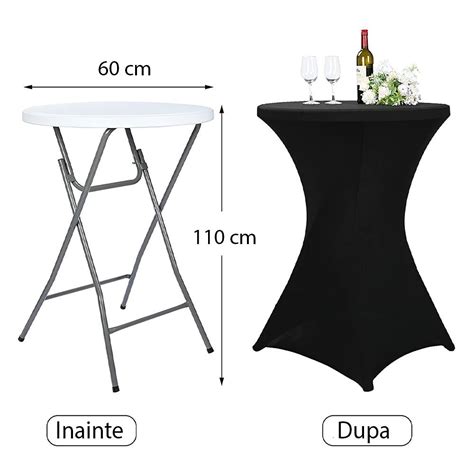 Fata De Masa Elastix Ideala Pentru Mese Inalte De Cocktail Bar Negru 110 Cm X 60 Cm Emag Ro