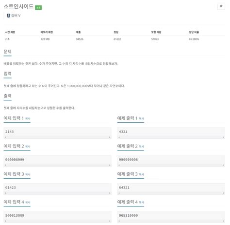 백준 1427 소트인사이드 자바 문제풀이 My Codegate