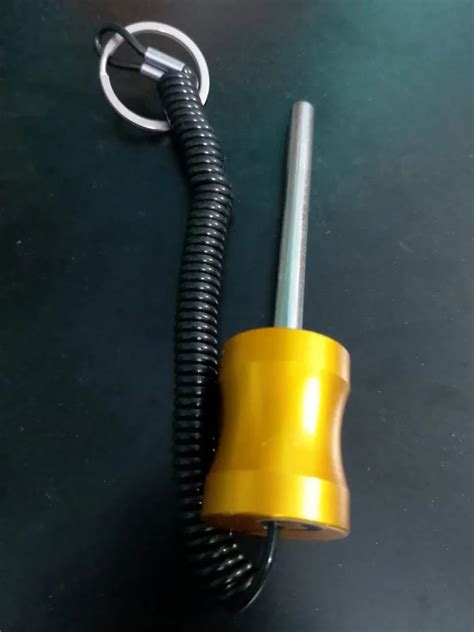 Yellow And Silver Stainless Steel Magnetic Weight Stack Pin For Gym Machine Size 15 Inch