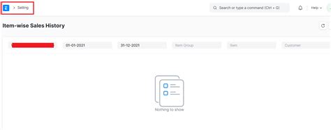 Item Wise Sales History Report Is Blank Selling Module ERPNext V Issue