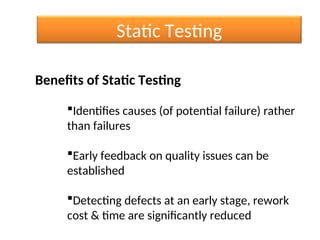 ISTQB Static Testing Foundation Level In QA PPT