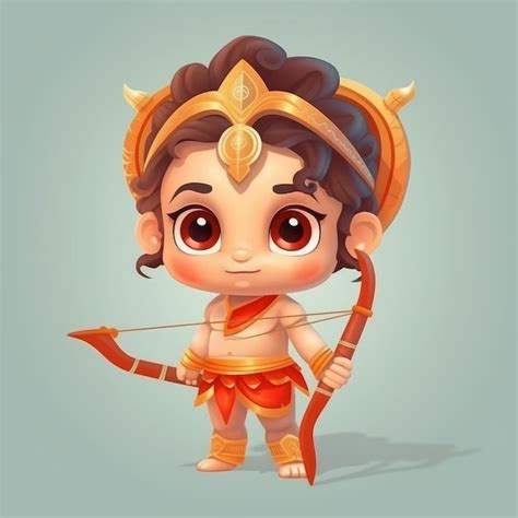 Premium Photo Super Cute Lord Shri Ram Character Generative Ai