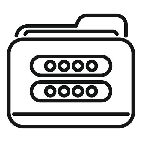 Folder Password Icon Outline Vector Data Secure 38949854 Vector Art At