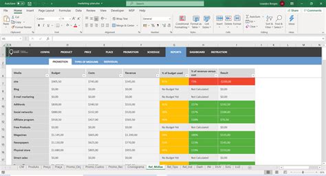 Marketing Plan Template Excel