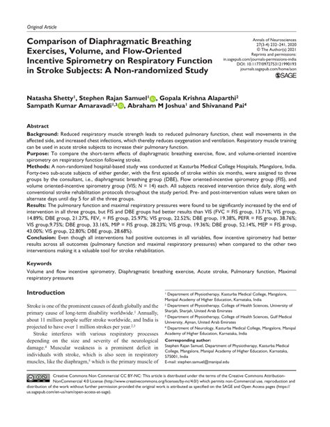 Pdf Comparison Of Diaphragmatic Breathing Exercises Volume And Flow