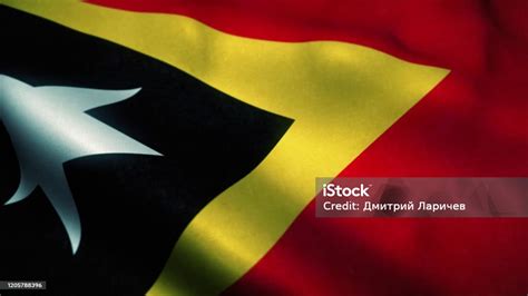 Bendera Timor Leste Melambaikan Tangan Di Atas Angin Bendera Nasional