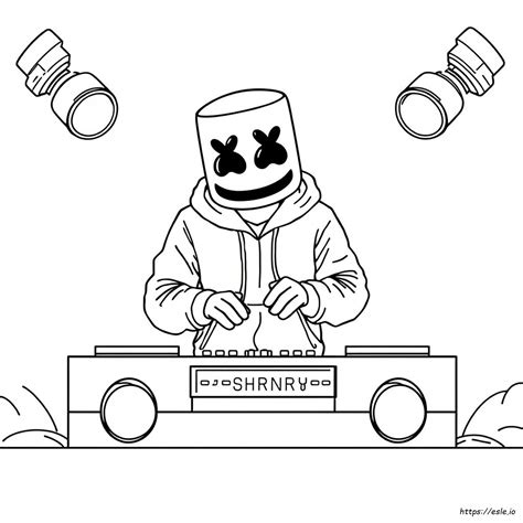 Dj Marshmello Colouring Pages