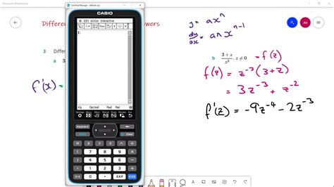 17c Using The Casio Classpad To Find Derivatives Youtube
