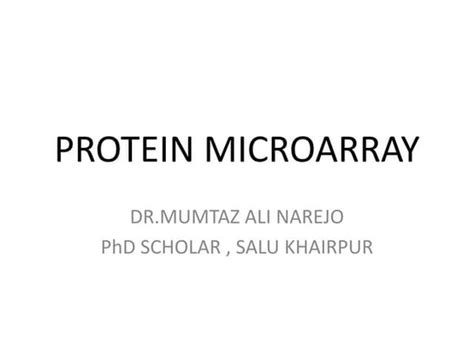 Protein Micro Array Ppt