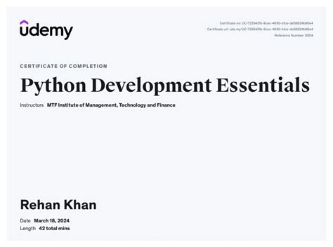 Python Development Certificate Achievementunlocked Tech Udemy