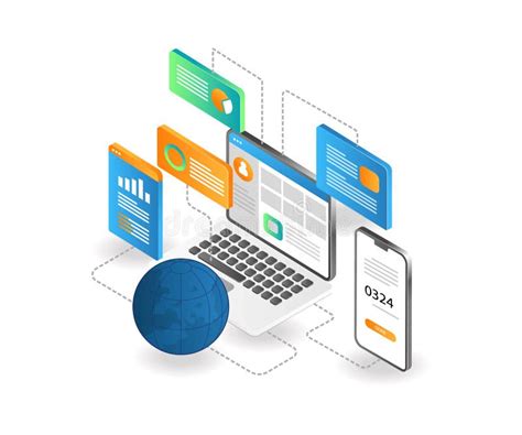 Isometric Illustration Concept Verification Computer Application
