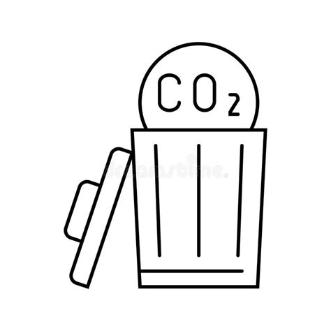 Utilization Carbon Line Icon Vector Illustration Stock Illustration Illustration Of Icons