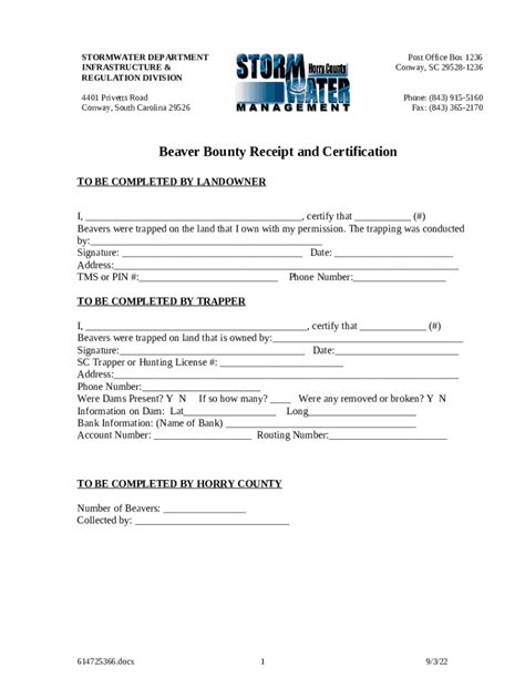 Memo To Code Enforcement Department Horry County Doc Template