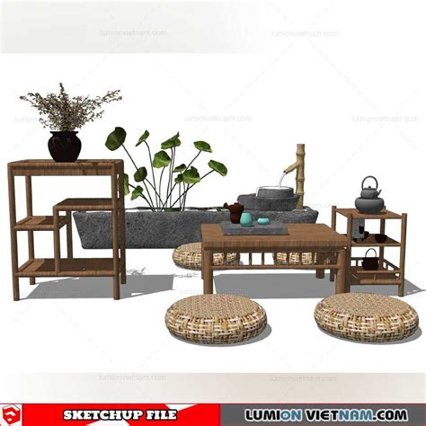 Tree Root Tea Table Sketchup Models By Cuong Covua