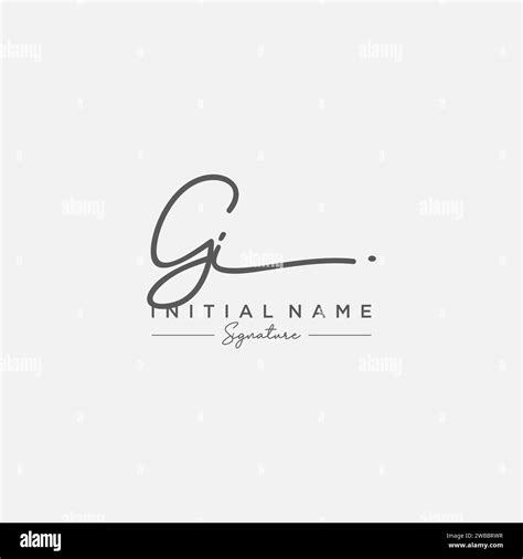Gi Signature Logo Template Vector Stock Vector Image And Art Alamy