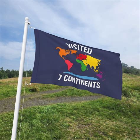 Visited All Seven Continents Flag Traveled To 7 Continents Goal