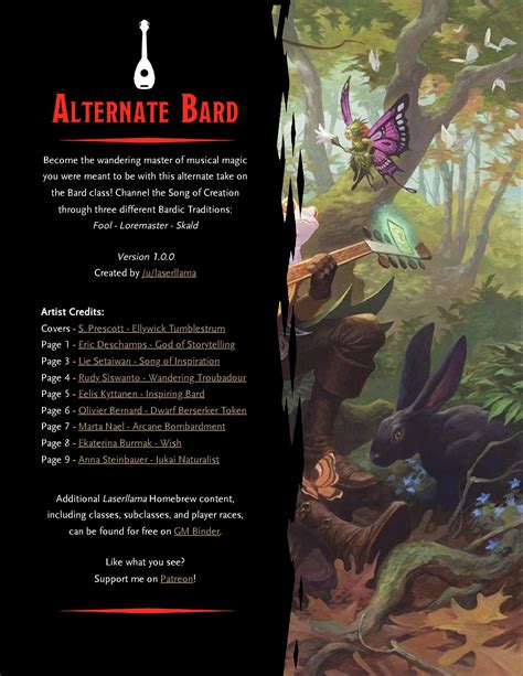 Laserllamas Alternate Bard Class New Become The Master Of Musical
