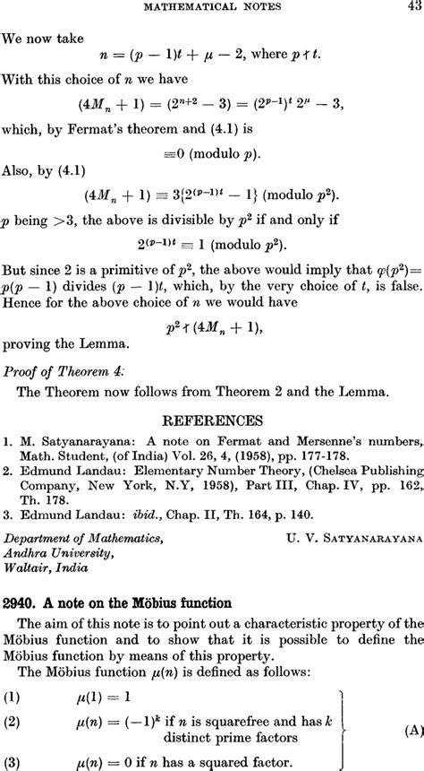 A note on the Möbius function The Mathematical Gazette Cambridge Core