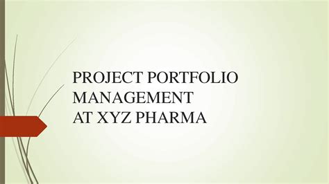 SOLUTION Project Portfolio Management Studypool