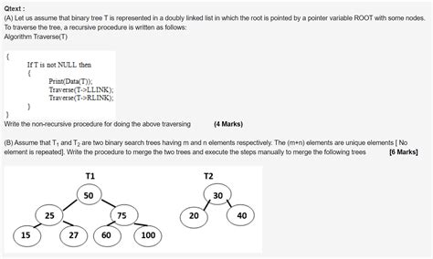solved a let us assume that binary tree t is represented
