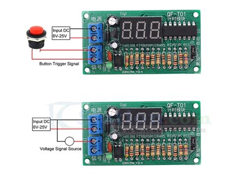 Dc 6v 25v 3bit Red Digital Timer Module 001s 999s