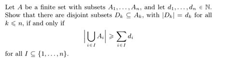 Solved Let A Be A Finite Set With Subsets A An And Chegg