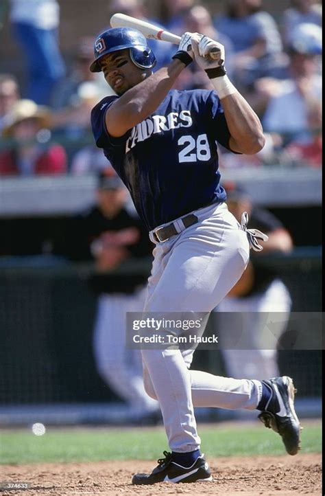 Outfielder Ruben Rivera Of The San Diego Padres Swings During The