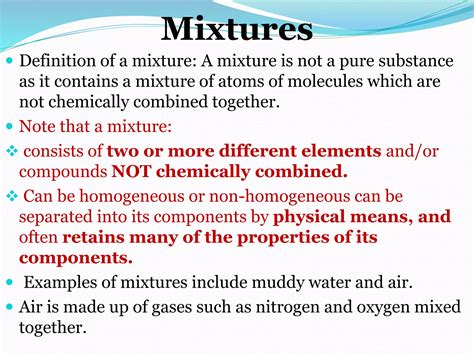 Elementscompounds And Mixtures Pptx