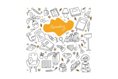 Doodle Reading Set By Svetlanalas Thehungryjpeg