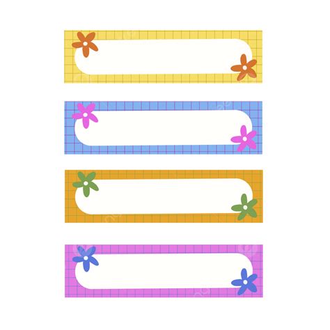 컬러 이름 태그 집합 스티커 일러스트 이름표 책 학교 화려한 명품 세트 Png 일러스트 및 Psd 이미지 무료 다운로드 Pngtree