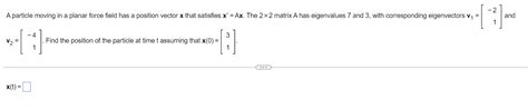 solved a particle moving in a planar force field has a