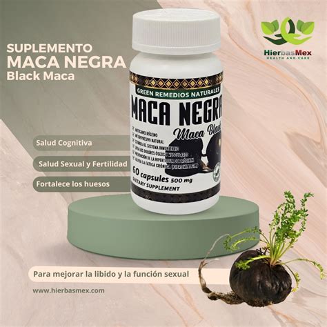 Maca Negra Suplemento Natural Maca Black Frasco Con 60 Capsulas Maca