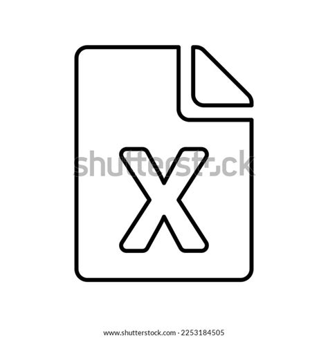 Excel Document File Icon Line Style Stock Vector Royalty Free