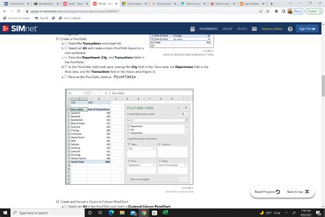 solved i am creating a pivottable for a multi step project