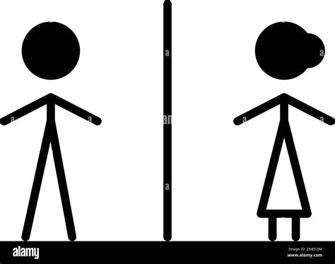 Toilet Sign With Man And Woman Restroom Symbol In A Glyph Pictogram
