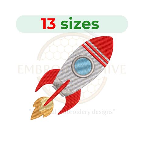 Rocket Embroidery Design Embroideryhive