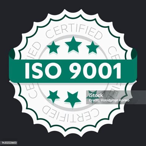 Iso 9001 인증 사인 환경 관리 시스템 국제 표준 승인 스탬프 녹색 격리된 벡터 아이콘 검사 보기에 대한 스톡 벡터 아트 및 기타 이미지 Istock