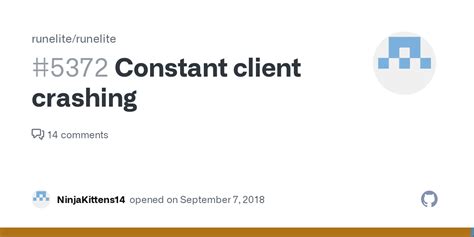 Constant Client Crashing · Issue 5372 · Runeliterunelite · Github