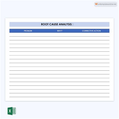Root Cause Analysis Form Template Word