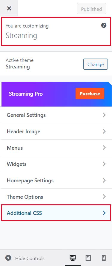 Additional Css Themeinwp Documentation