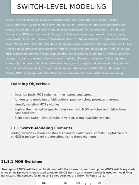 Switch Level Modeling Pdf Cmos Logic Gate