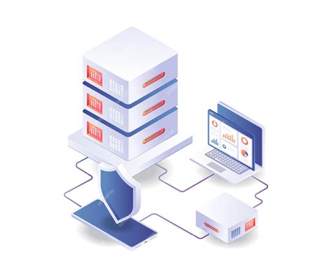 Premium Vector Analysis Of Server Data Security With A Laptop Computer