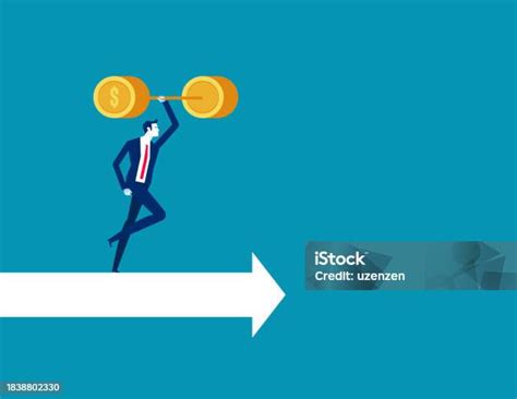 리더가 역기를 들어 올리고 화살표로 이동합니다 비즈니스 벡터 일러스트 레이 션 개발에 대한 스톡 벡터 아트 및 기타 이미지 개발 건강한 생활방식 경영자 Istock